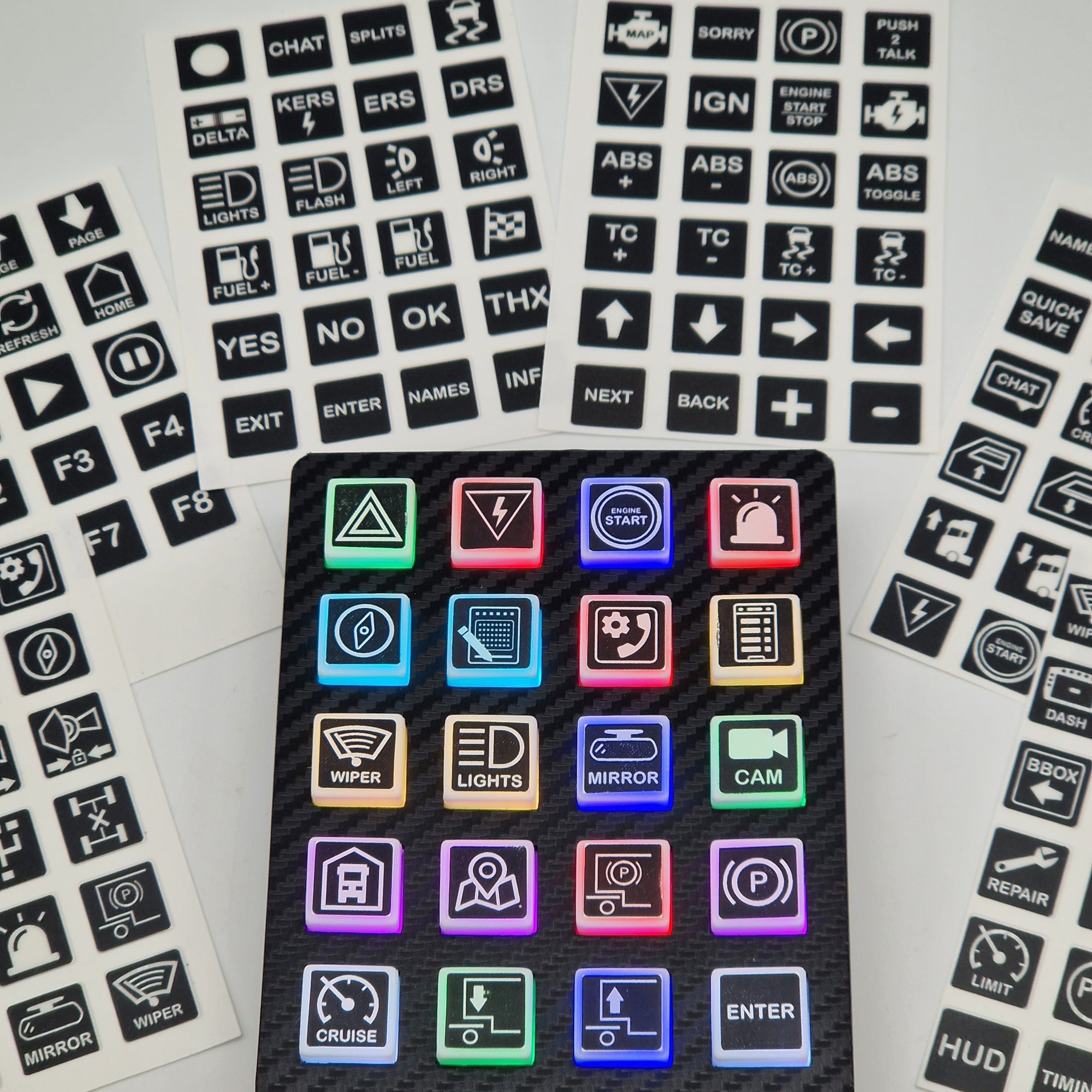 Simracing Sticker with Icons for Simracing and ETS